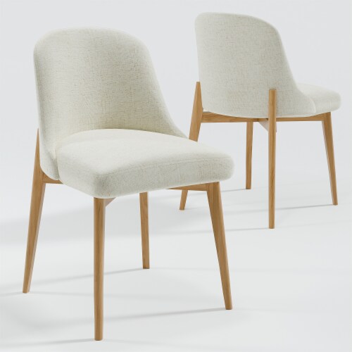 White modern chairs with wood legs store