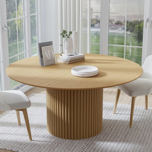 60 Abberton Natural Oak Wood Round Dining Table Seats 6 60 Baker s