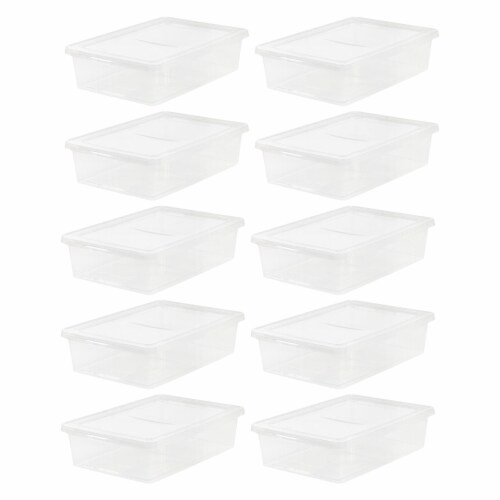 IRIS USA 28 Quart Plastic Storage Box Container with Lid, Clear (10 ... IRIS USA 28 Quart Plastic Storage Box Container with Lid, Clear (10 ...