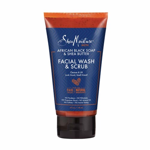 Shea Moisture Shave African Black Soap Facial Wash And Scrub Beard