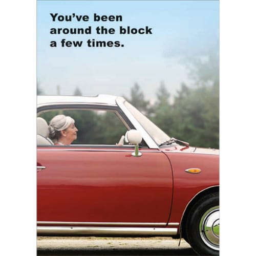 Rsvp Around The Block Woman Driving Car Funny Feminine Birthday Card