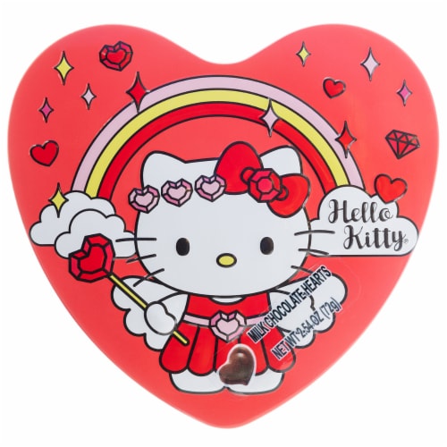 Hello Kitty Heart Tin With Chocolate Valentine Candy 12 Pc Kroger