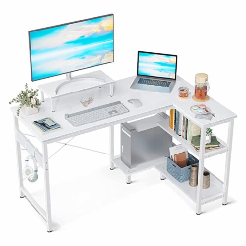 Compact white computer desk store
