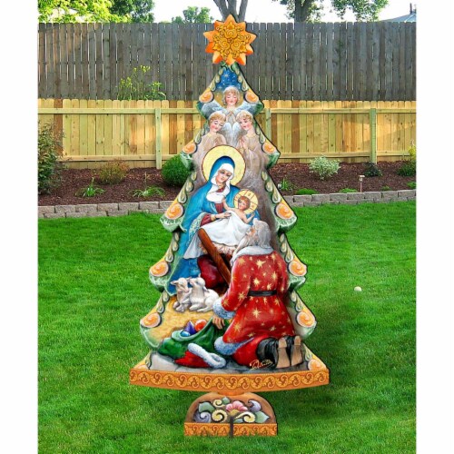 Adoration Nativity Tree Wooden Freestanding Decor, 1 - King Soopers Adoration Nativity Tree Wooden Freestanding Decor, 1 - King Soopers