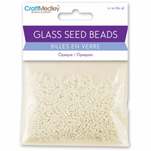 Craft Medley Glass Seed Beads 12 0 Opaque 60g White 1 Foods Co