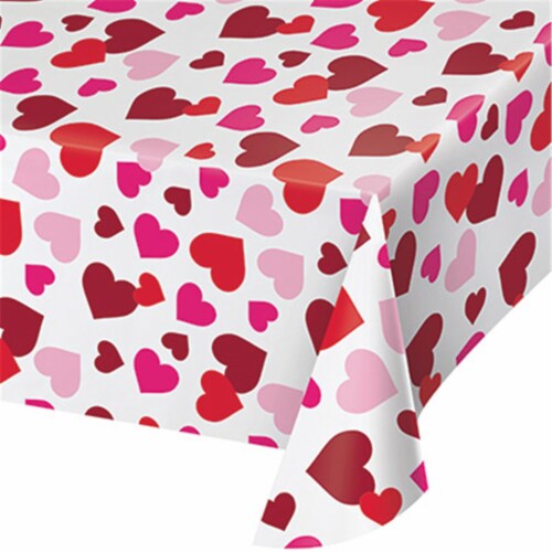 54 x 102 in. Valentines Day Hearts Plastic Tablecloth 1 Fry s Food Stores