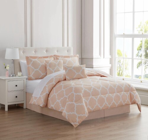 Kathy Ireland 6 Piece Trellis Comforter Set Oversized Microfiber Queen
