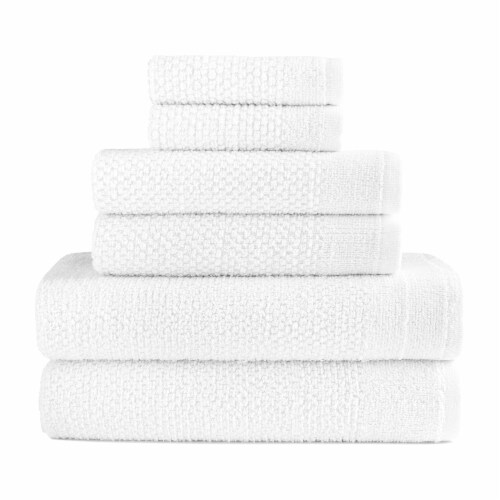 Dan River 6 Piece Cotton Bath Towel Set Popcorn Texture Absorbent