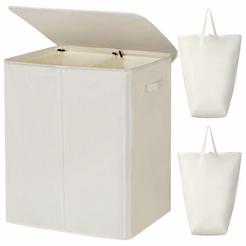 Double laundry hamper with lid store