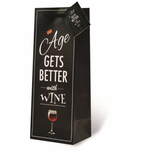 Wrap Art 17711 Age Gets Better With Wine Printed Papper Bag With Plastic Rope Handle 1 Ralphs