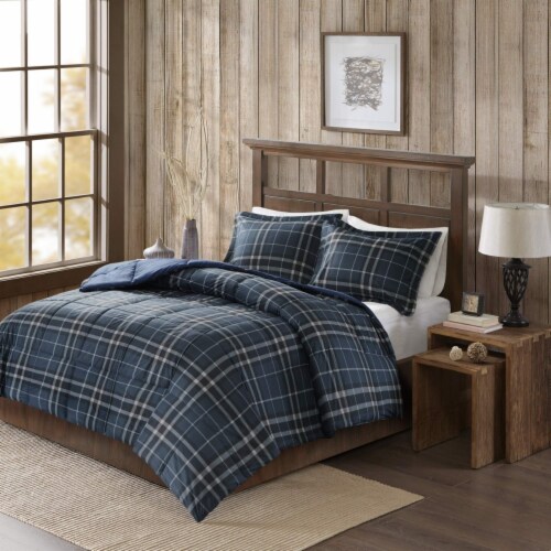 Navy plaid comforter store