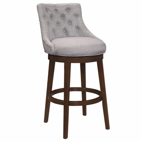 Hillsdale Halbrooke 30 Wood Traditional Bar Stool In Chocolate Gray 1