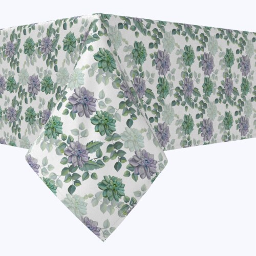 Square Tablecloth, 100% Cotton, 52x52 , Succulents & Tropical Leaves ... Square Tablecloth, 100% Cotton, 52x52 , Succulents & Tropical Leaves ...