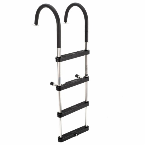 Recpro Compact Stainless Steel Heavy Duty 4 Step Pontoon Boat Boarding