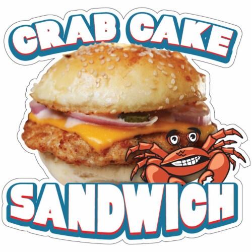 Signmission 12 In Crab Cake Sandwich Decal Concession Stand Food Truck