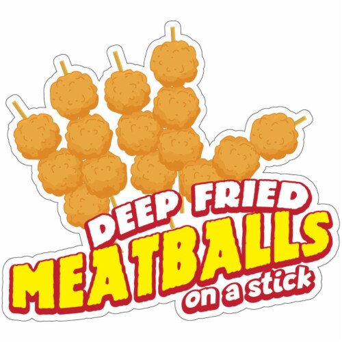 Signmission 12 In Deep Fried Meatballs On A Stick Decal Concession