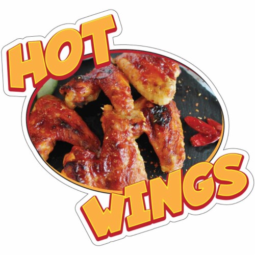 Signmission 12 In Hot Wings Decal Concession Stand Food Truck Sticker