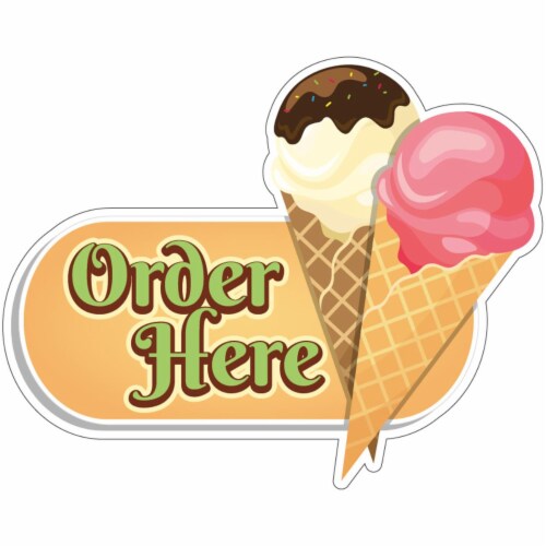 Signmission 12 In Ice Cream Order Here Decal Concession Stand Food