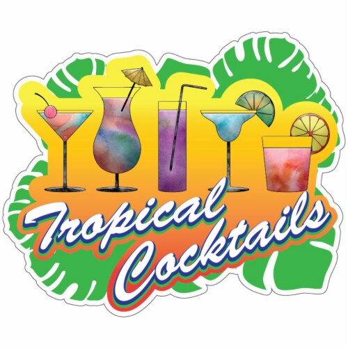 Signmission 12 In Tropical Cocktails Decal Concession Stand Food Truck
