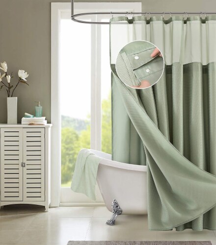 Dainty Home Waffle Weave Complete Shower Curtain With Detachable Fabric Liner 70 x 72 70 x 72 Fred Meyer