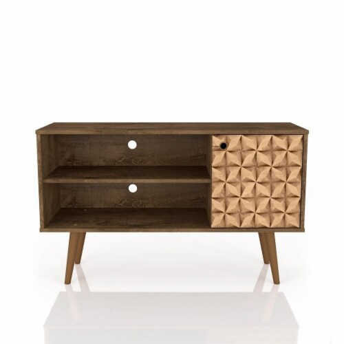 Manhattan Comfort Liberty 42.52 Mid Century Modern Tv Stand With 2 Shelves And 1 Door Rustic 42.52 lx25.8 hx14.17 ind. Fry s Food Stores