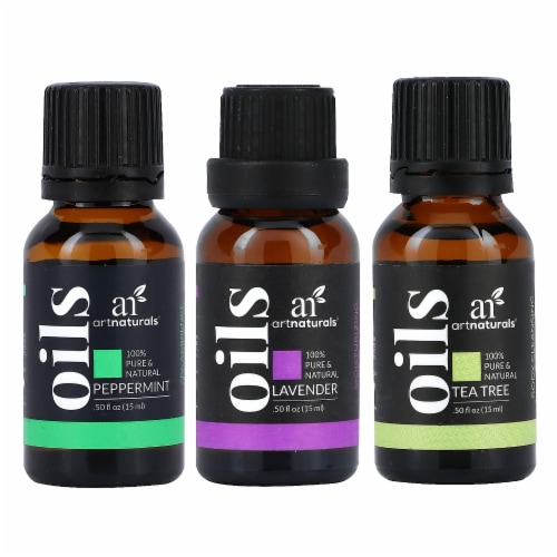 artnaturals Top 3 Essential Oils Set Lavender Tea Tree and Peppermint 3 Piece Set 3 Count Foods Co