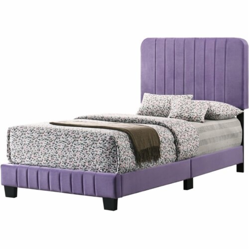 Purple upholstered twin bed store