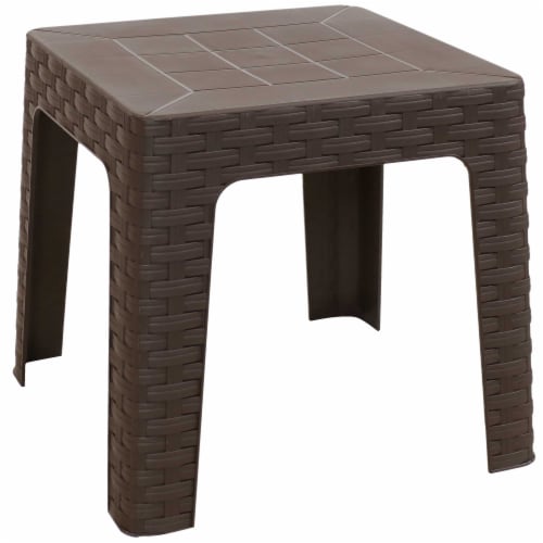 Sunnydaze 18.5 in Plastic Square Patio Side Table Brown 16.75 Fry s Food Stores