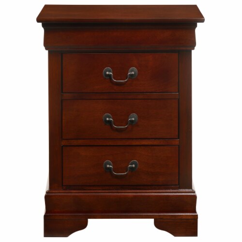 Louis Philippe 3 Drawer Cherry Nightstand 29 In. H X 16 In. W X 21 In. D 1 QFC