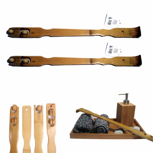 2 New Bamboo Back Scratcher Massager Wooden Body Stick Roller Backscratchers Set 1 Fred Meyer