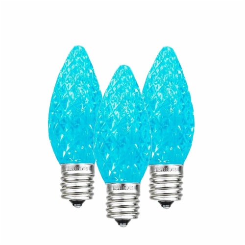 25 Pack C7 Led Outdoor Christmas Replacement Bulbs Teal C7 E12 Base