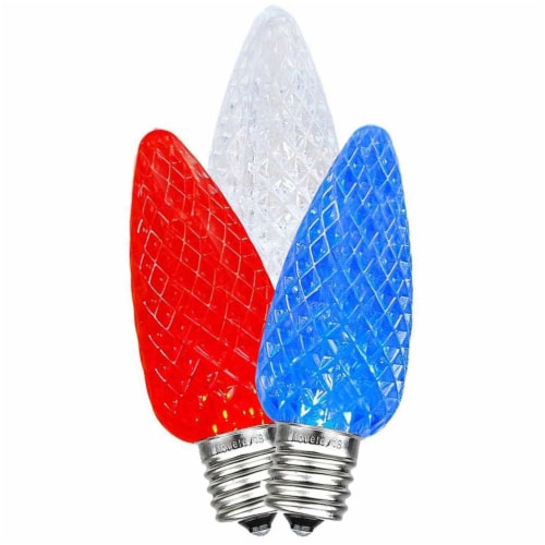 25 Pack C9 Led Outdoor Christmas Replacement Bulbs Red White Blue C9