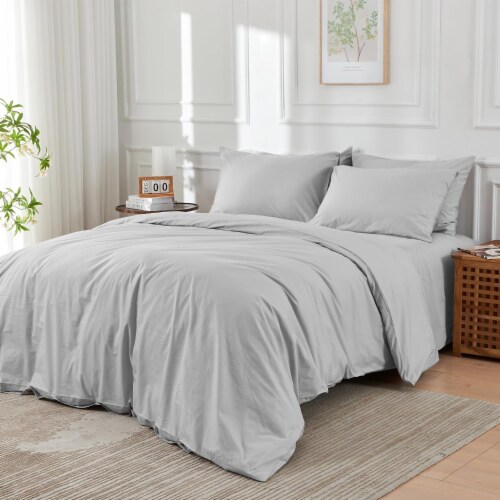 Doz 100 Long Staple Percale Cotton Duvet Cover Set Hotel Cool Crisp