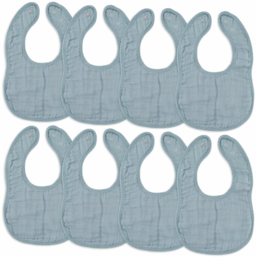 Baby Muslin Bibs Drool Bib Drooling Teething 100 Muslin Cotton 8 Pack Pacific Blue Pack of 8 Fry s Food Stores