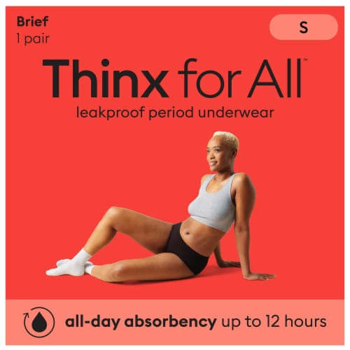 Thinx for All Women s Everyday Comfort Brief Leakproof Period Underwear Size Small Black 1 count Dillons Food Stores