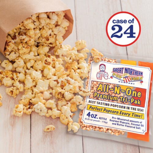 Great Northern Popcorn 24 Pack 4Oz Popcorn Portion Packs Oil Salt Just Pour 1 unit King Soopers