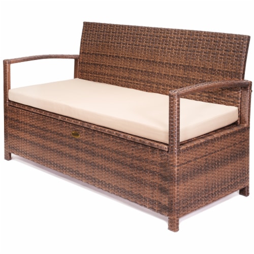 Outdoor All Weather Deck Box Storage Bench Patio with Seat Cushion 1 Unit Jay C Food Stores