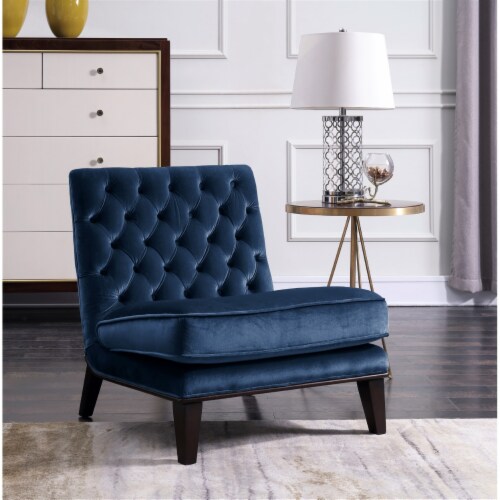 Priam Modern Neo Traditional Tufted Velvet Slipper Accent Chair Navy 1 unit Kroger