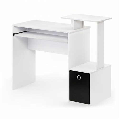 Furinno Econ Multipurpose Home Office Computer Writing Desk W Bin White Black 12095Wh Bk 1 Fred Meyer