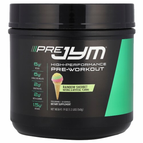 JYM Supplement Science Pre JYM High Performance Pre Workout Rainbow Sherbet 1.2 lbs 1.2 lb Ralphs