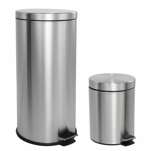 Oscar 8 Gallon Step Open Trash Can with FREE Mini Trash Can 14.17x12x24.8 Foods Co