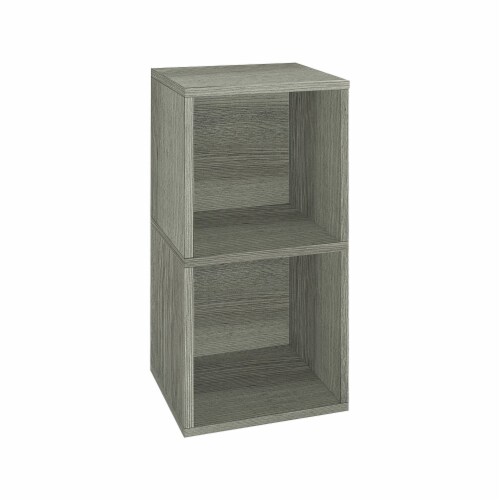 Grey wood cube storage store