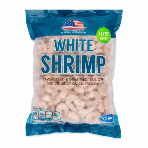 Great American Seafood Raw Peeled And Deveined Tail Off White Shrimp 32