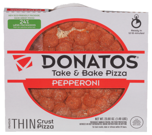 Donatos® Take & Bake Thin Crust Pepperoni Pizza, 23.9 oz - Kroger Donatos® Take & Bake Thin Crust Pepperoni Pizza, 23.9 oz - Kroger