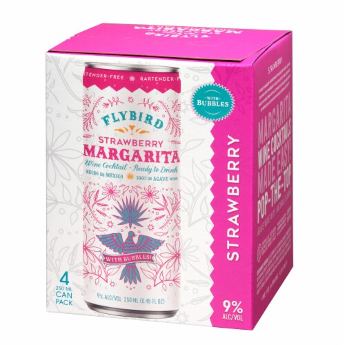 Flybird Strawberry Margarita Mexico Wine Based Cocktail 4 Ct 250 Ml
