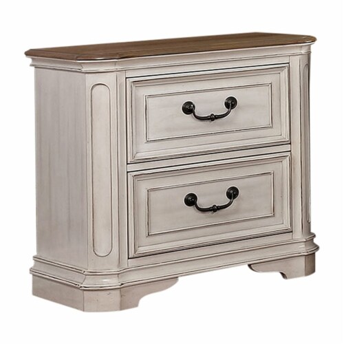 Furniture of America Mayves Wood 2-Drawer Nightstand in Antique White ... Furniture of America Mayves Wood 2-Drawer Nightstand in Antique White ...