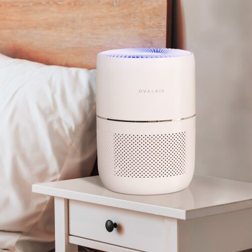 OVAL AIR 3 Stage H13 Smart True HEPA Desk Air Purifier for Rooms up to 150 sq. ft. 12.2 x 8.85 x 8.85 QFC