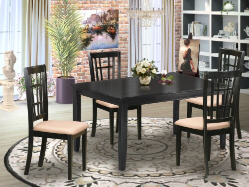 DUNI5-BLK-C 5 Pc dinette set - dinette Table and 4 Dining Chairs, 1 ... DUNI5-BLK-C 5 Pc dinette set - dinette Table and 4 Dining Chairs, 1 ...