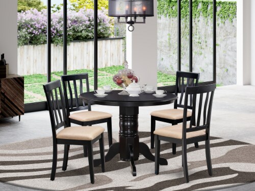 SHAN5-BLK-C 5 Pc Dining room set- Dinette Table and 4 Kitchen Dining ... SHAN5-BLK-C 5 Pc Dining room set- Dinette Table and 4 Kitchen Dining ...