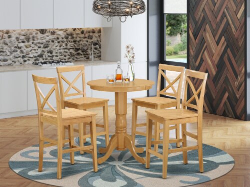 EDPB5-OAK-W 5 PC counter height set - counter height Table and 4 Dining ... EDPB5-OAK-W 5 PC counter height set - counter height Table and 4 Dining ...